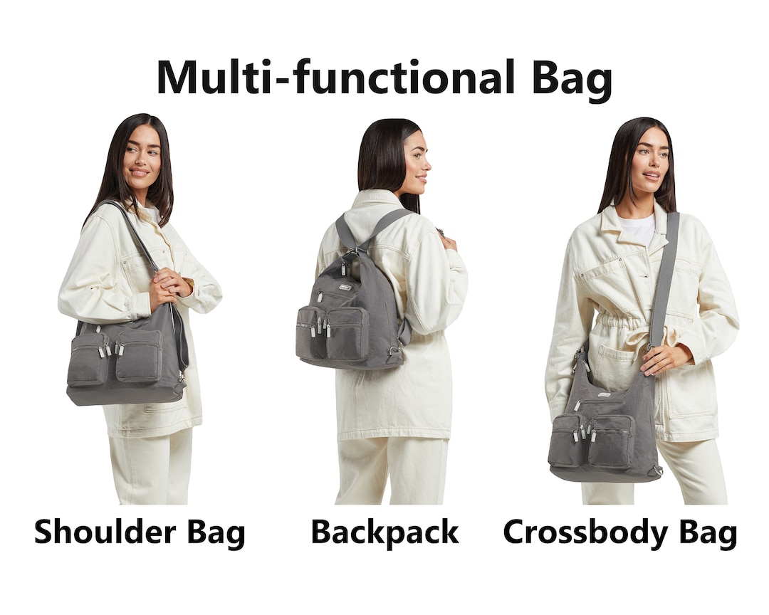 Backpack - Shoulder Bag - Cross-body Bag All in 1, Nylon Multi ...