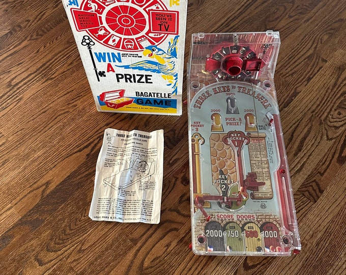 Vintage MARX Three Keys to Treasure Bagatelle Pinball Game in Original ...