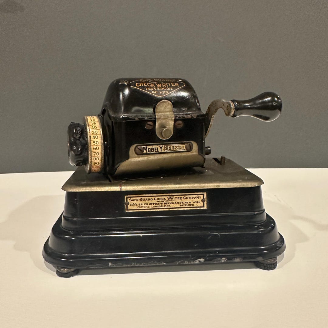 Antique Check Writing Machine,safe-guard Check Writer Office Decor - Etsy