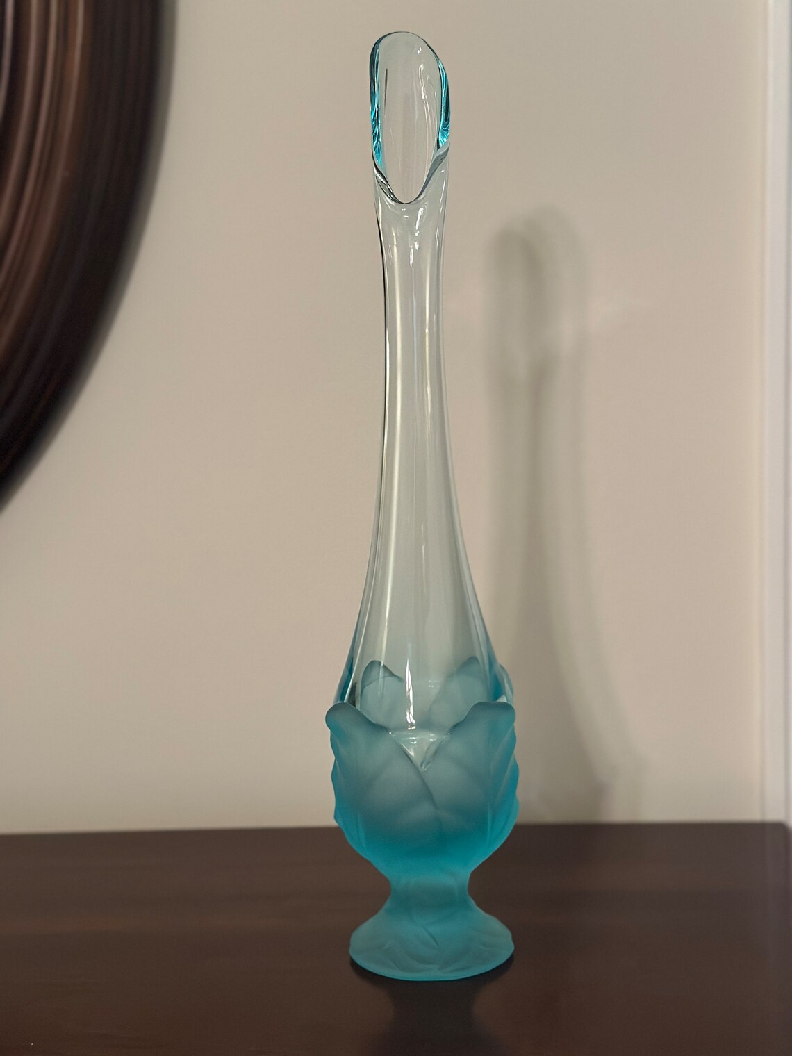 Tall Viking Swung Vase With Frosted Base From the 1950s - Etsy