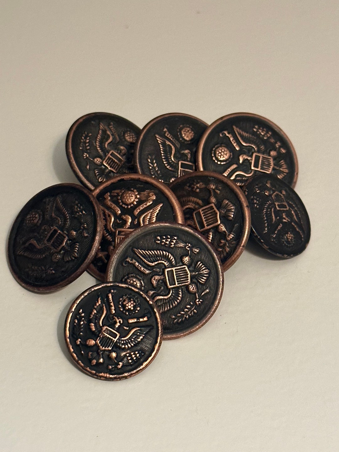 Collectible Antique Brass Military Buttons - Etsy