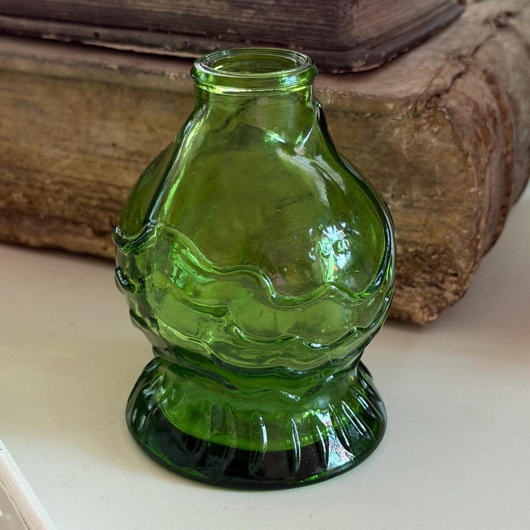 Collectible 1970's Green Wheaton Glass Mini Bottle - Etsy
