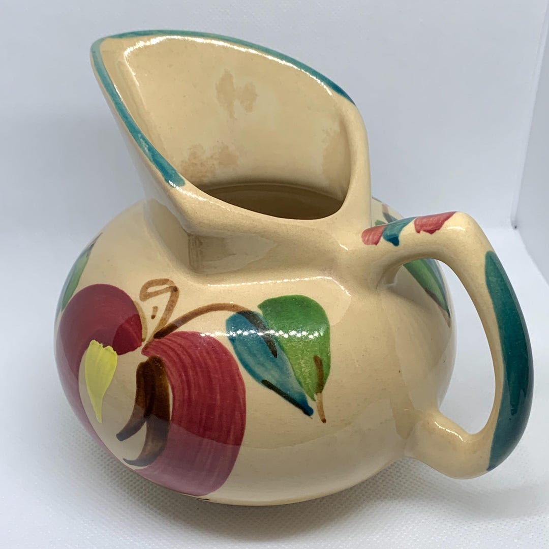 1940s-1950s Purinton Pottery Pitcher With Hand Painted Apples - Etsy