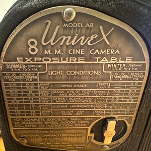Vintage 1936 Univex Cine A8 8MM Movie Camera - Etsy