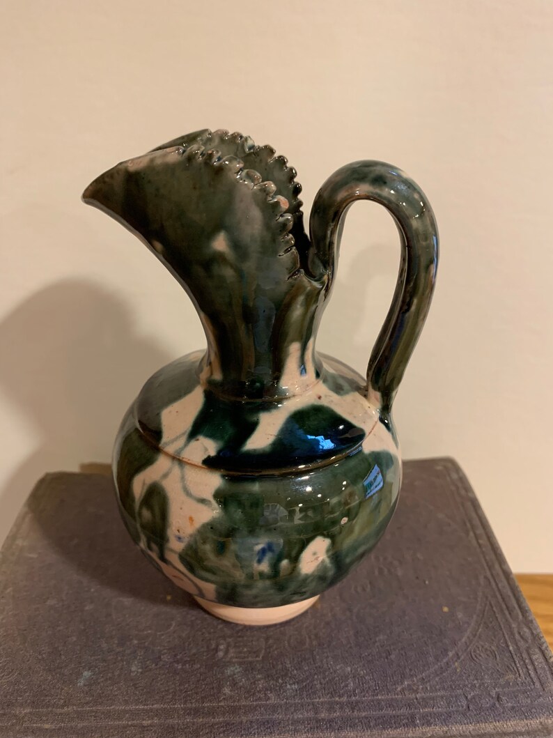 Small Hand Thrown Pottery Pitcher Beautifully Detailed - Etsy