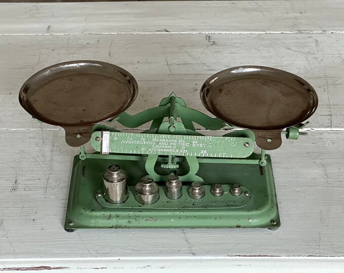 Vintage Balance Scale With Original Green Finish - Etsy