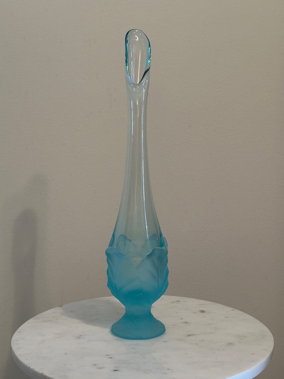 Tall Viking Swung Vase With Frosted Base From the 1950s - Etsy