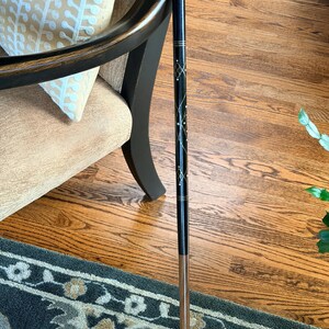 Vintage Ebony Walking Cane With Inlay Gold and MOP With Brass Eagle ...