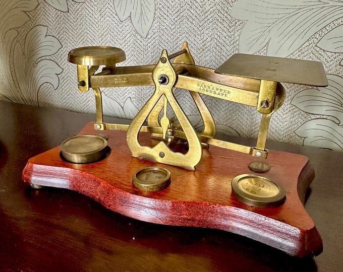 Antique English Balance Scale With 3 Weights - Etsy