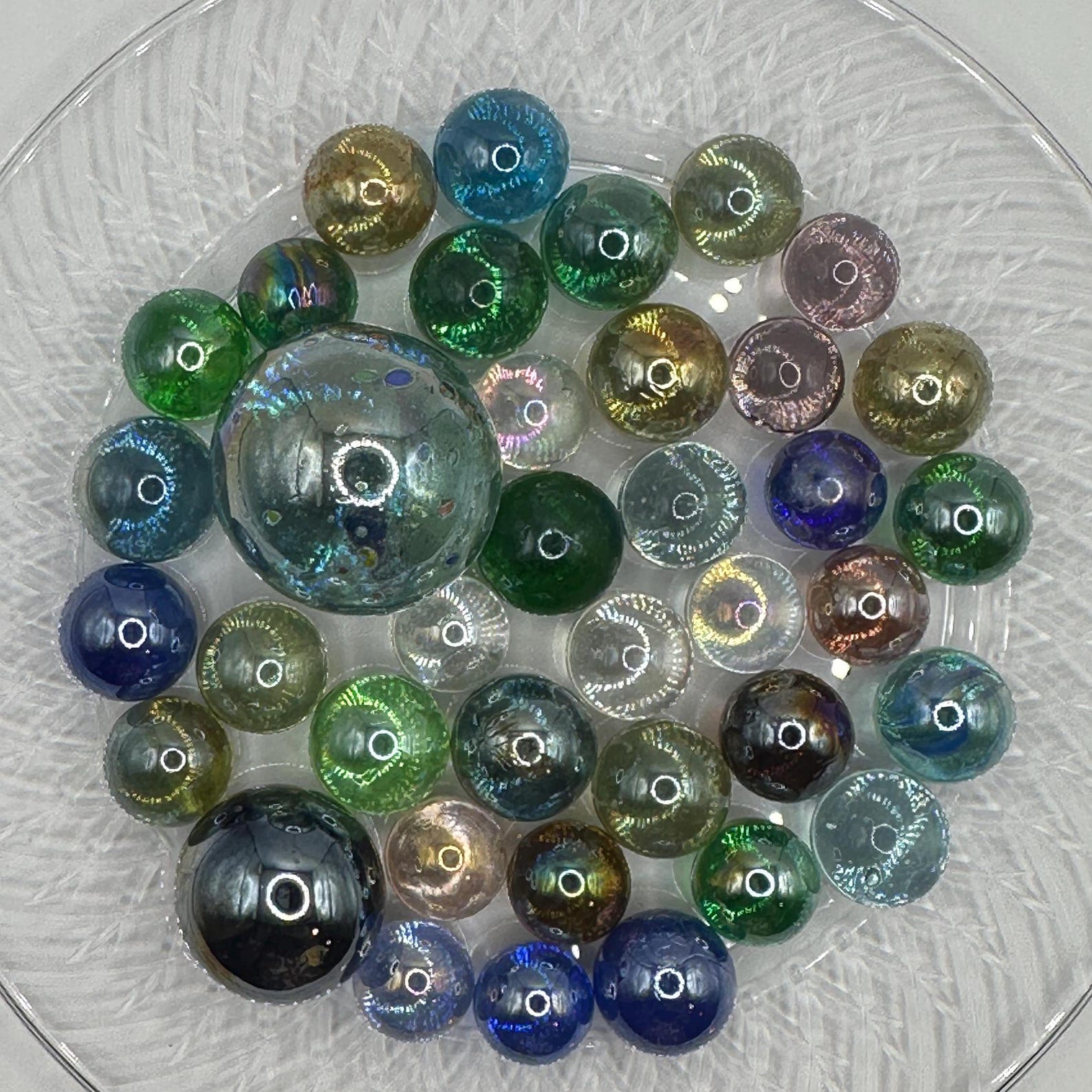 35 Vintage and Modern Iridescent Marbles by Multiple Glass ...