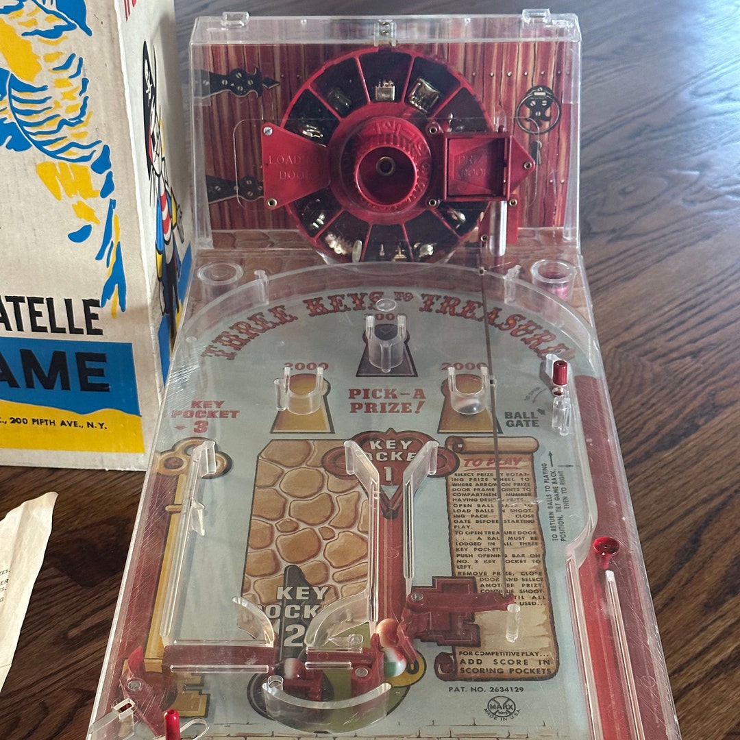 Vintage MARX Three Keys to Treasure Bagatelle Pinball Game in Original ...