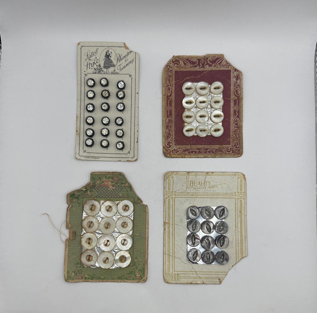54 Antique and Vintage Buttons on Original Cards - Etsy