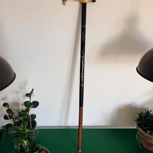 Vintage Ebony Walking Cane With Inlay Gold and MOP With Brass Eagle ...