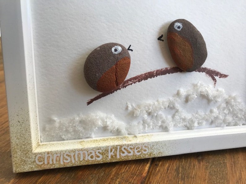 Handmade Christmas Pebble Art - Etsy
