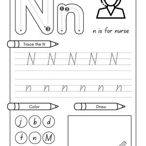 Alphabet 26 Worksheets for Kids Kindergarten - 1st Grade - Etsy