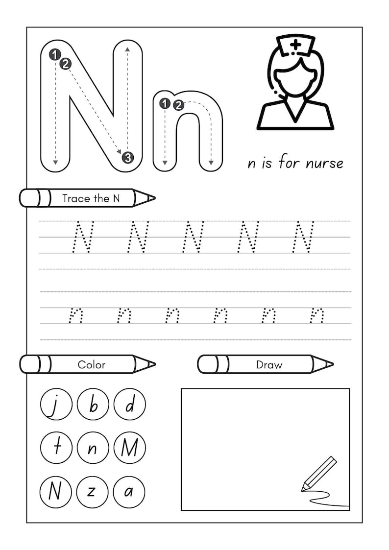Alphabet 26 Worksheets for Kids Kindergarten - 1st Grade - Etsy