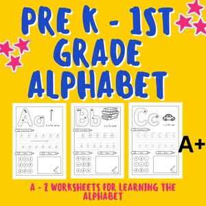 Alphabet 26 Worksheets for Kids Kindergarten - 1st Grade - Etsy