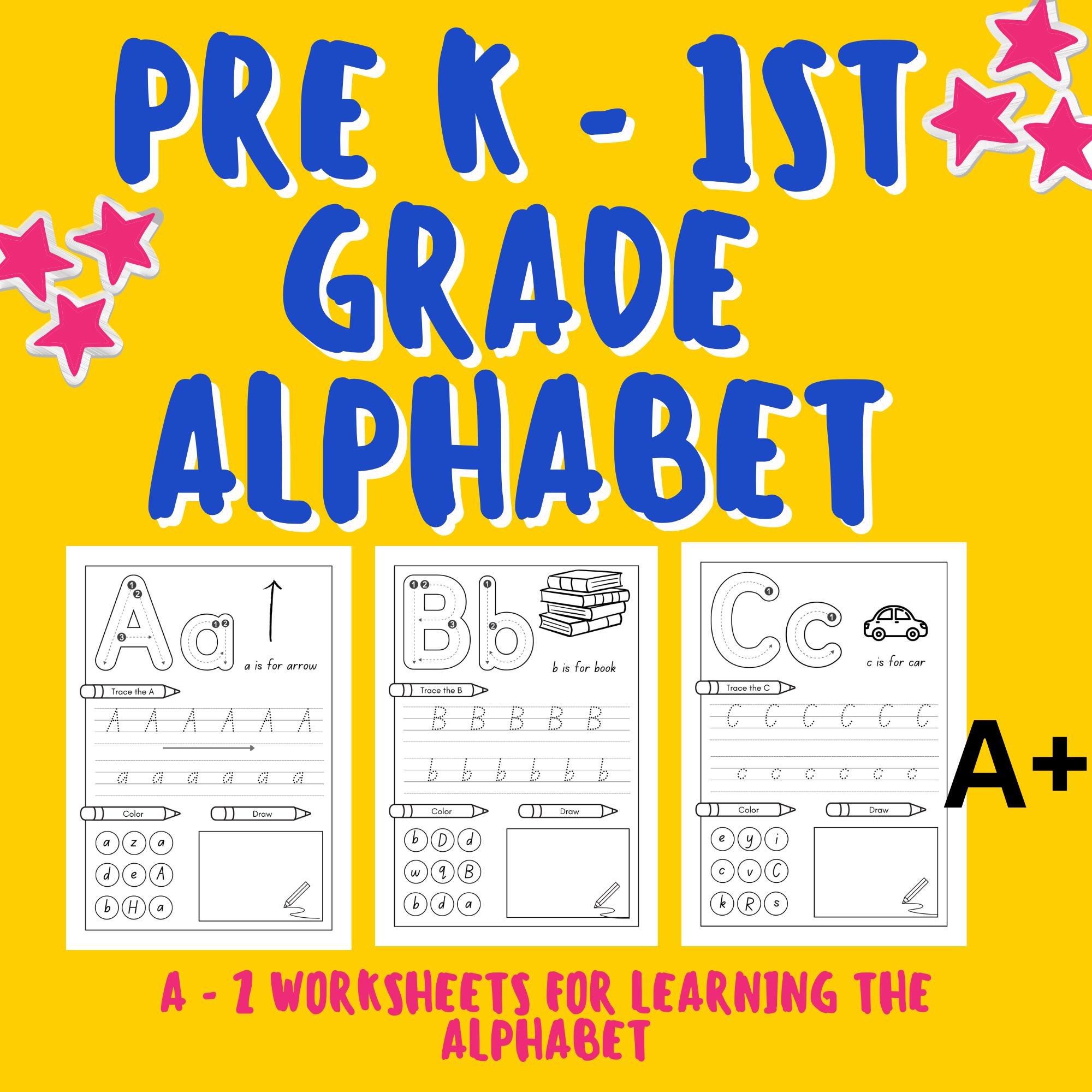 Alphabet 26 Worksheets for Kids Kindergarten - 1st Grade - Etsy
