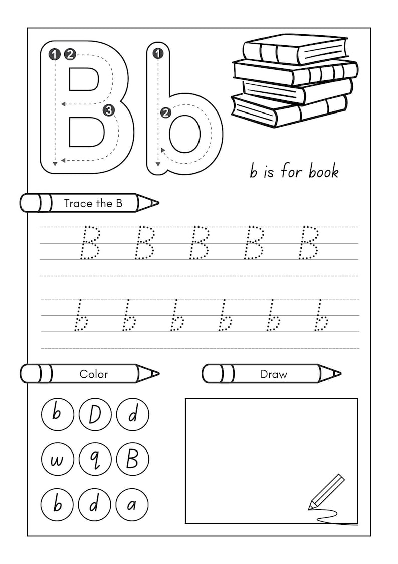 Alphabet 26 Worksheets for Kids Kindergarten - 1st Grade - Etsy