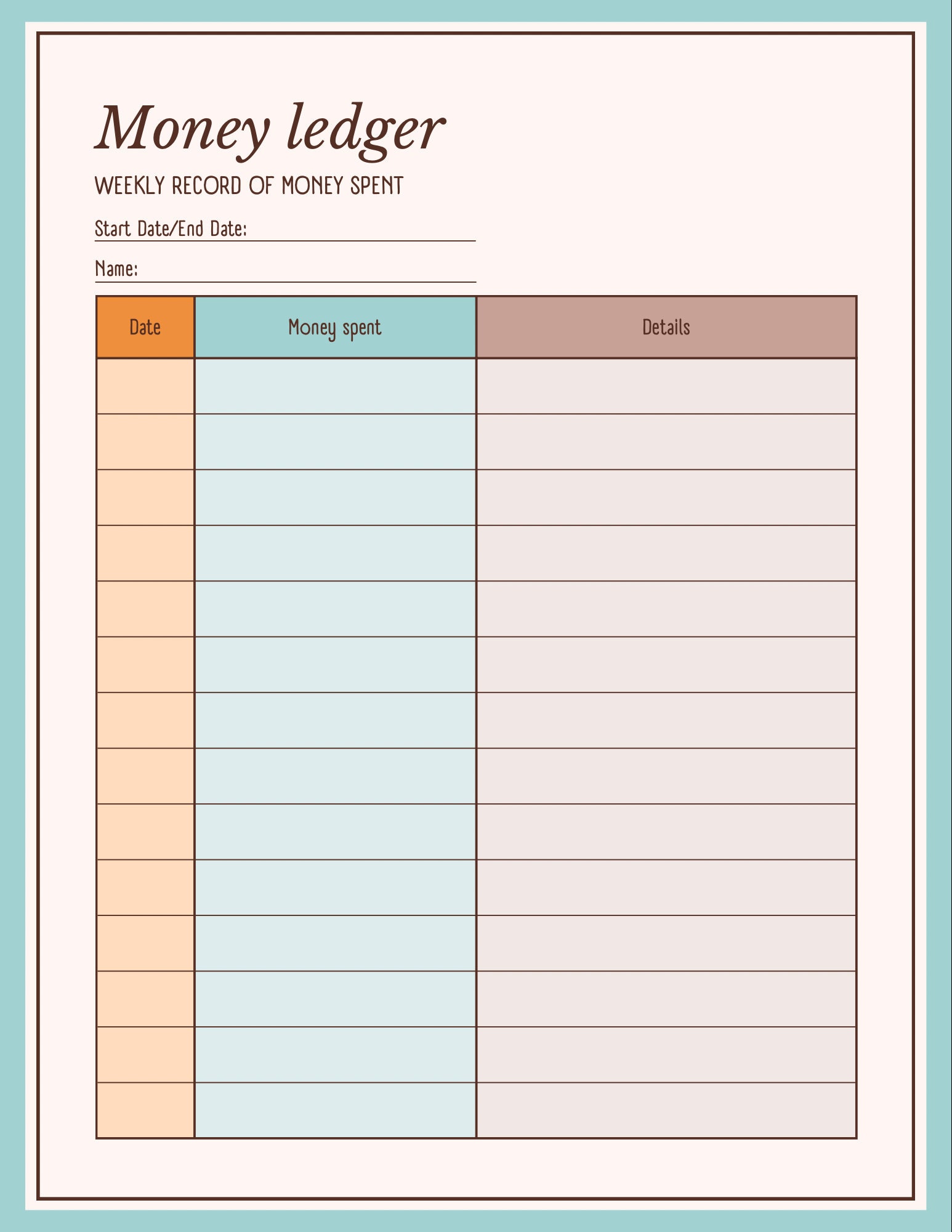 Money Ledger - Etsy