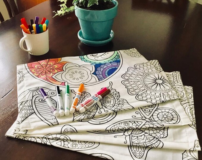 Mandala Placemats Coloring Placemats Kids Placemat Adult - Etsy