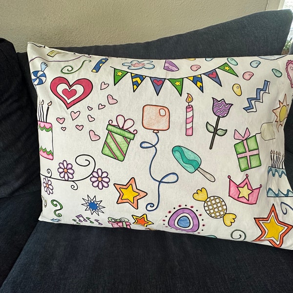 Coloring Pillowcase - Etsy