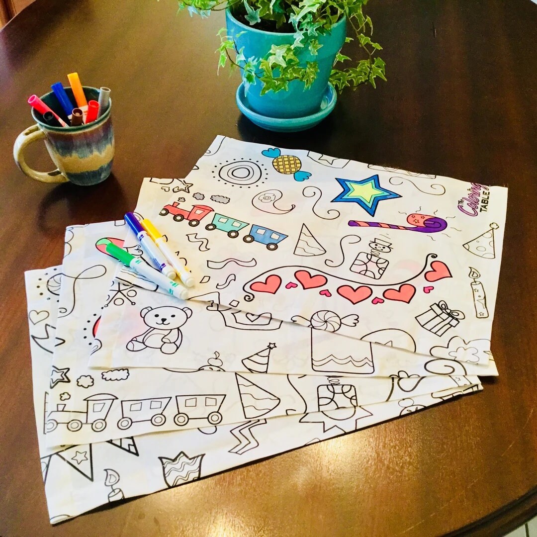 Birthday/celebration Placemat, Coloring Placemat, Kids Placemat ...