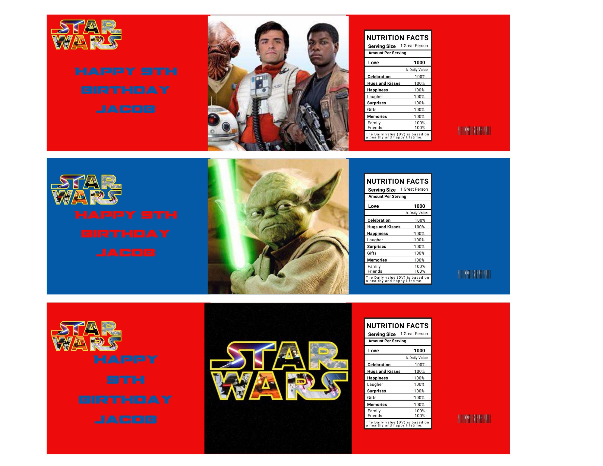 Custom Star Wars Gatorade Bottle Labels, Birthday Party, Kids Party ...