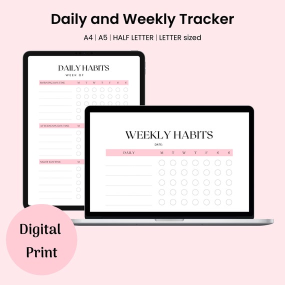Weekly Tracker Printable Daily Tracker Template Daily - Etsy