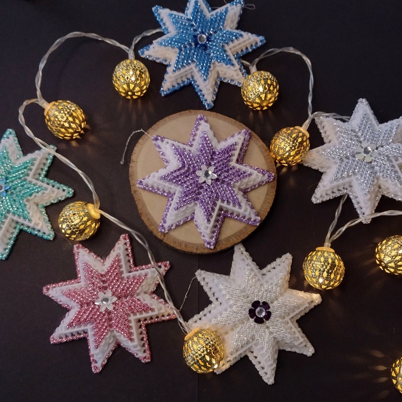 Plastic Canvas: Star Blue 3 Dimensional Star Christmas - Etsy