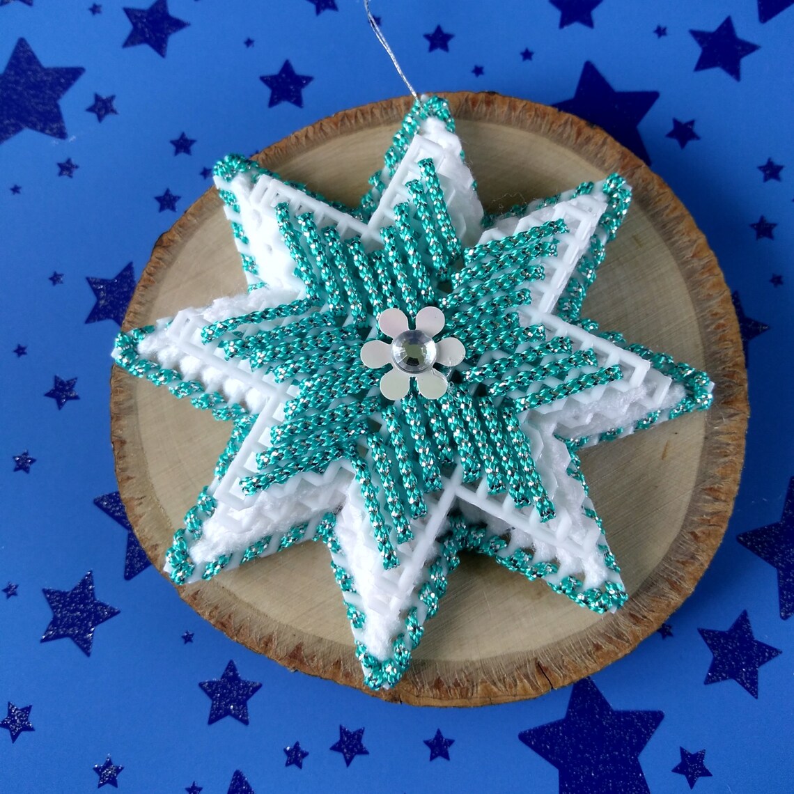 Plastic Canvas: Stars Turquoise 3 dimensional/Layered Star | Etsy
