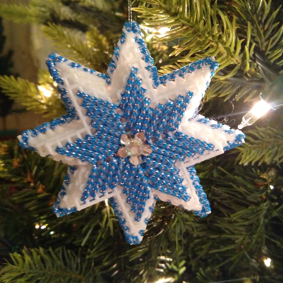 Plastic Canvas: Star Blue 3 dimensional Star Christmas | Etsy