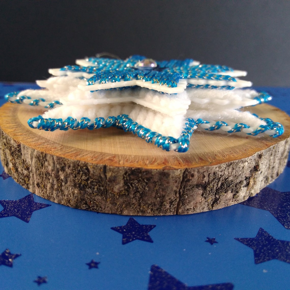 Plastic Canvas: Star Blue 3 dimensional Star Christmas | Etsy
