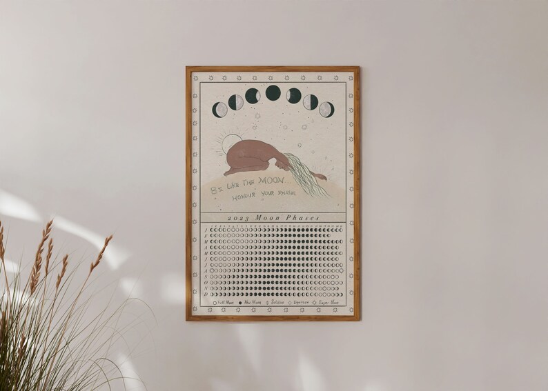 2023 Lunar Calendar, Moon Phases, Magick, Magical Tracker, Affirmation ...