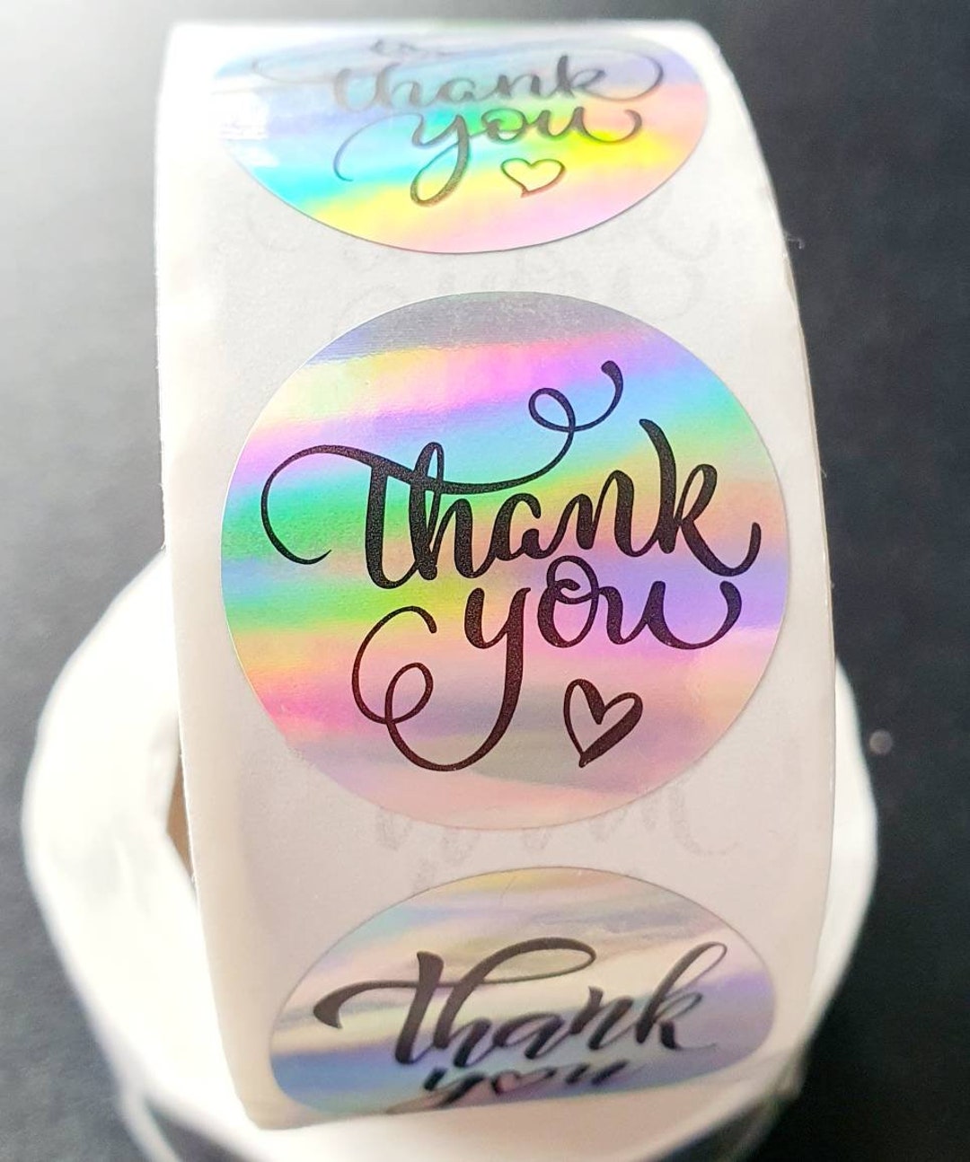 Holographic Thank You Stickers, Small Business Stickers, Holographic ...