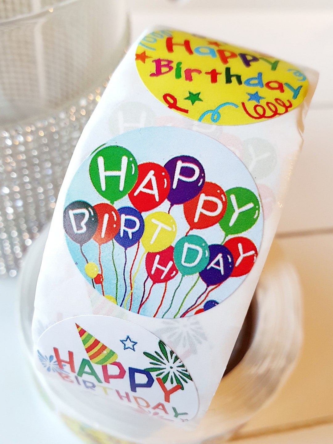 Happy Birthday Stickers Party Bag Tags Kids Birthday Stickers Envelope ...