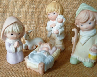 Homco Ceramic Nativity Bears Complete Set of Eleven 5412 - Etsy