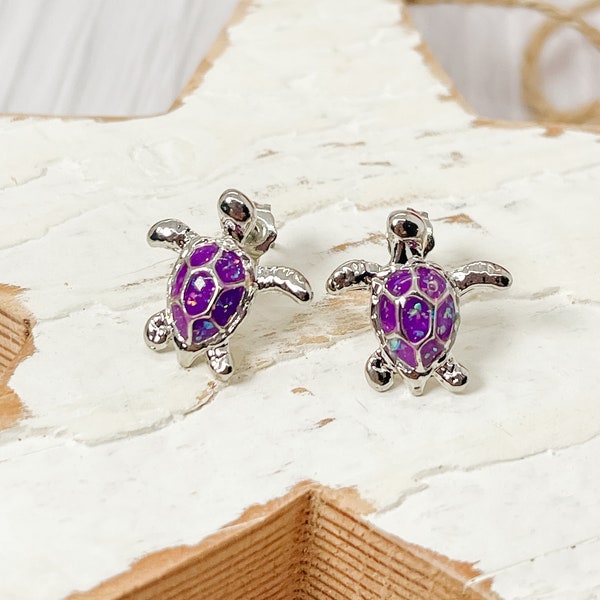 Opal Turtle Earrings - Etsy