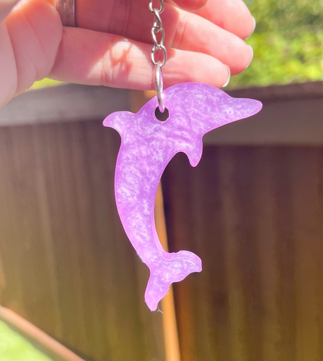 Purple Dolphin Keychain, Dolphin Gift, Purple Swirl Dolphin, Gift for ...