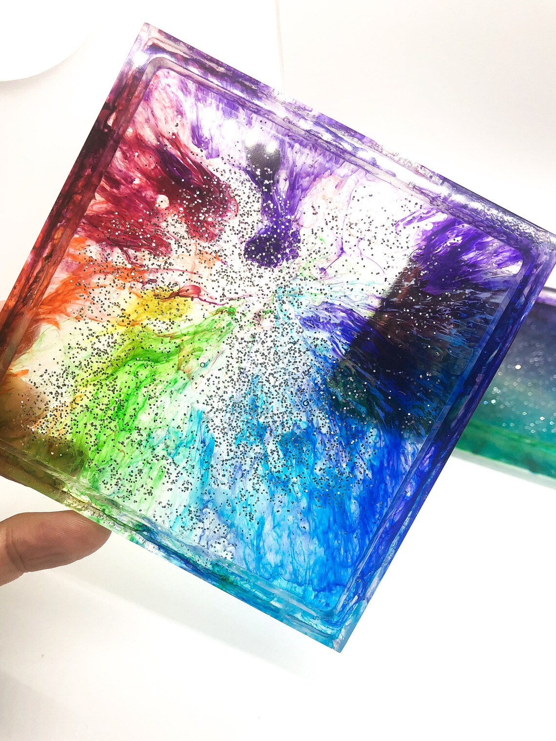 Unique Handmade Rainbow Coaster Sparkle Coasters Drink - Etsy