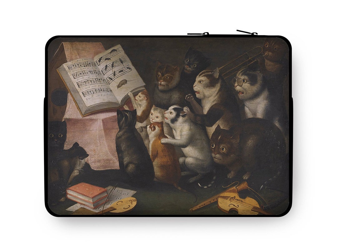 Luxury MacBook Air Flemish Case, Cats Singing Art Premium Laptop ...