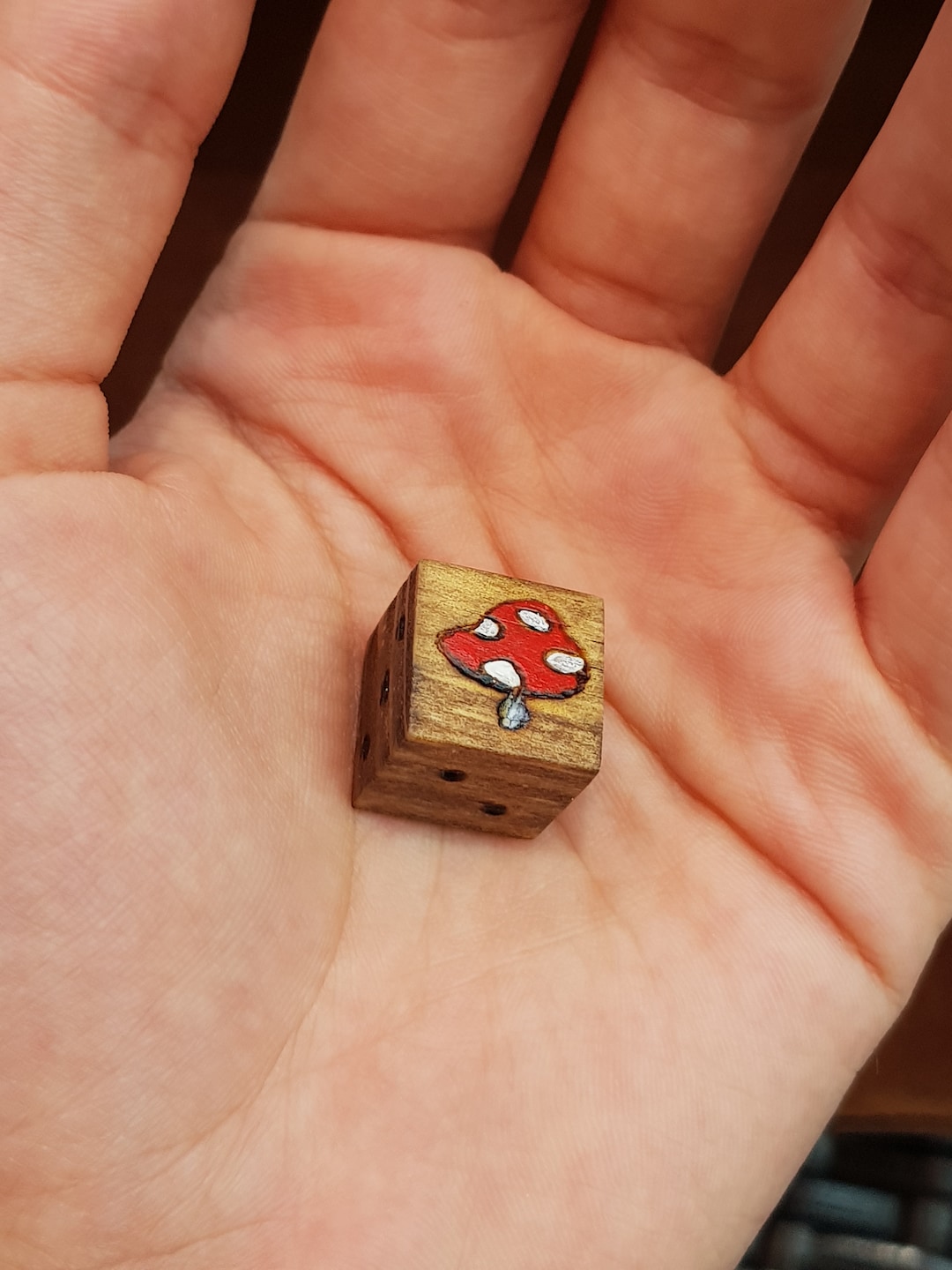 Mushroom D6; Wooden Dice Single - Custom Carved Dice ; Handmade ...