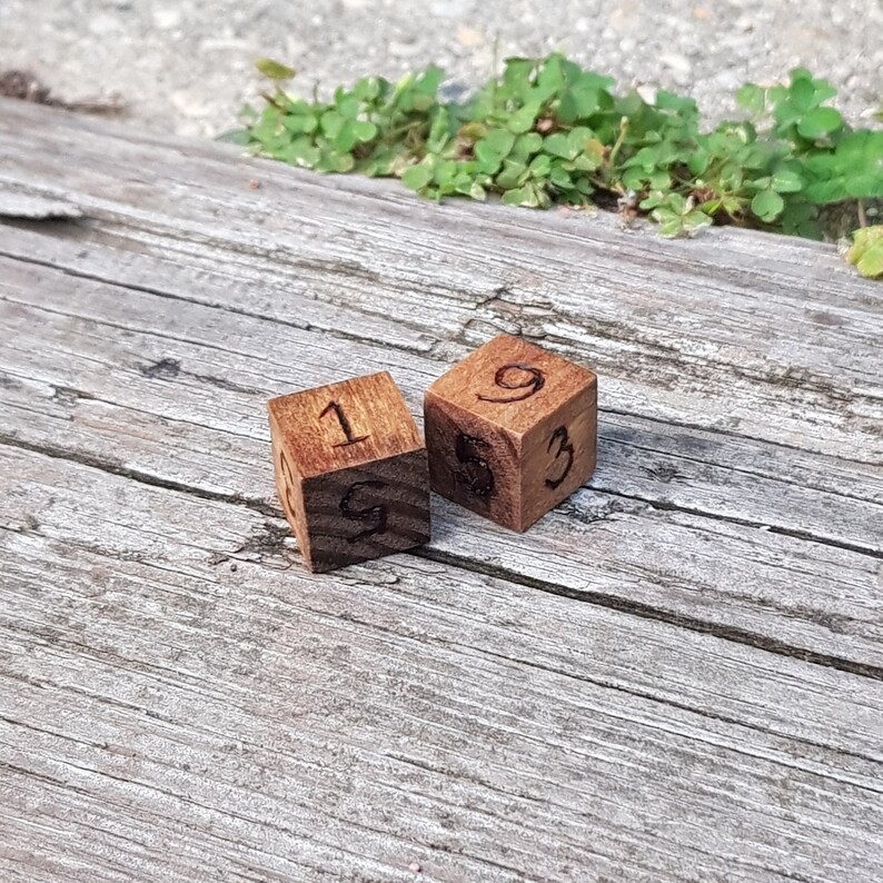 Numeral D6; Wooden Dice Pair - Custom Carved Dice Set; Handmade ...