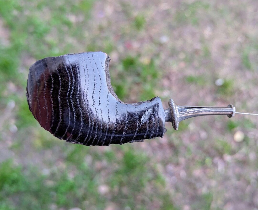Black Wood Tobacco Smoking Pipe With Live Edge - Stunning Wood Pattern ...