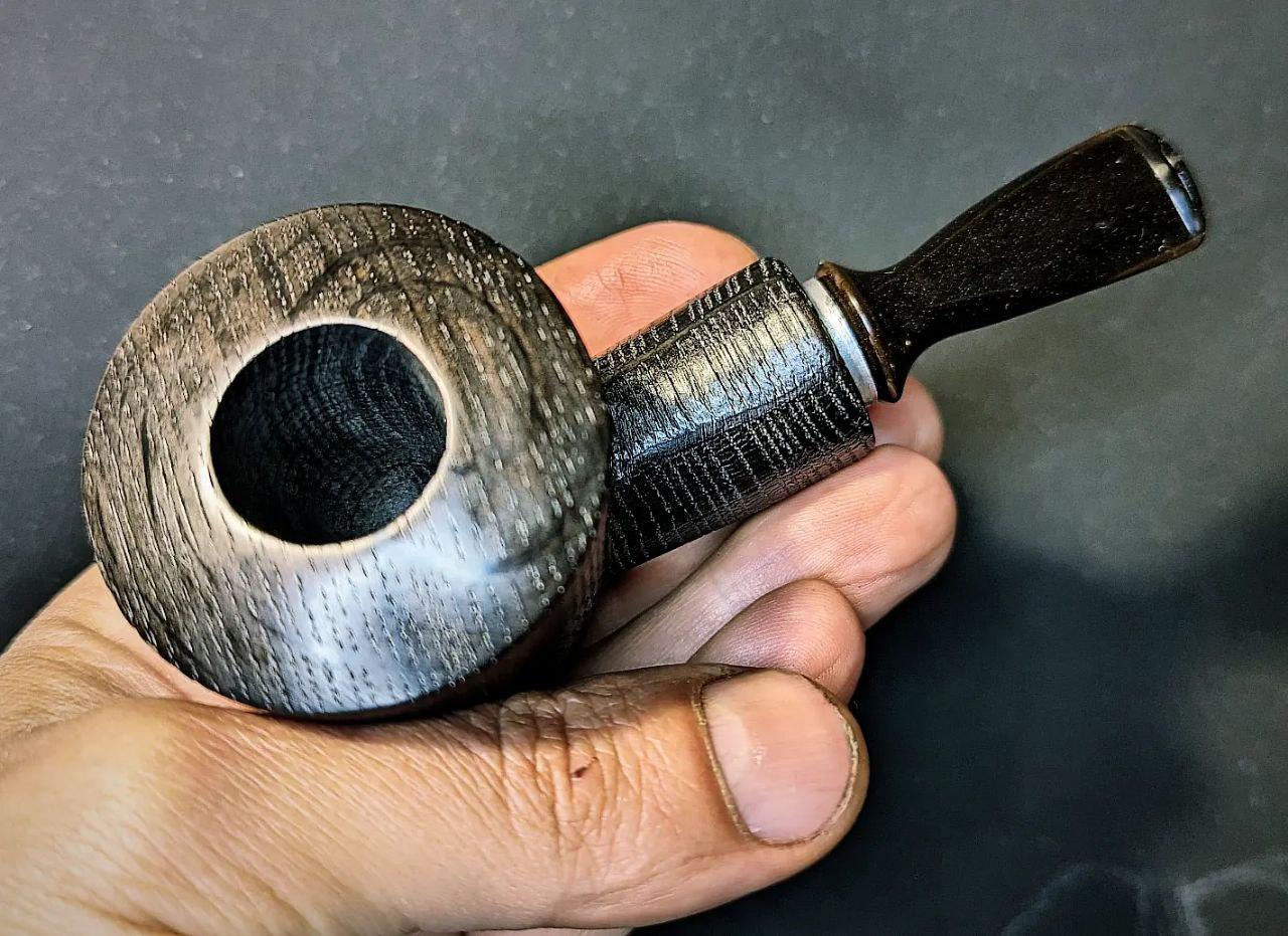 Smoking Pipe Reverse Calabash Tobacco Pipe Handmade Bog Oak Collectible ...