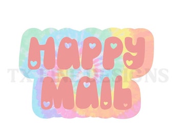 Rainbow Happy Mail PNG Sticker File Digital Sticker - Etsy