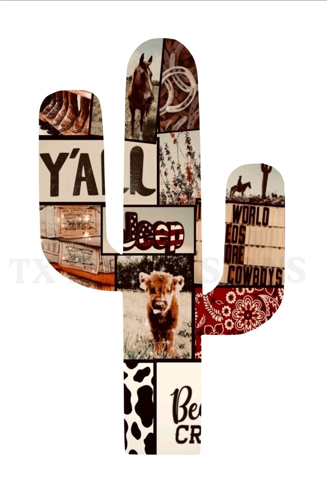 Western Cactus Cardstock Digital Download Digital Cardstock - Etsy