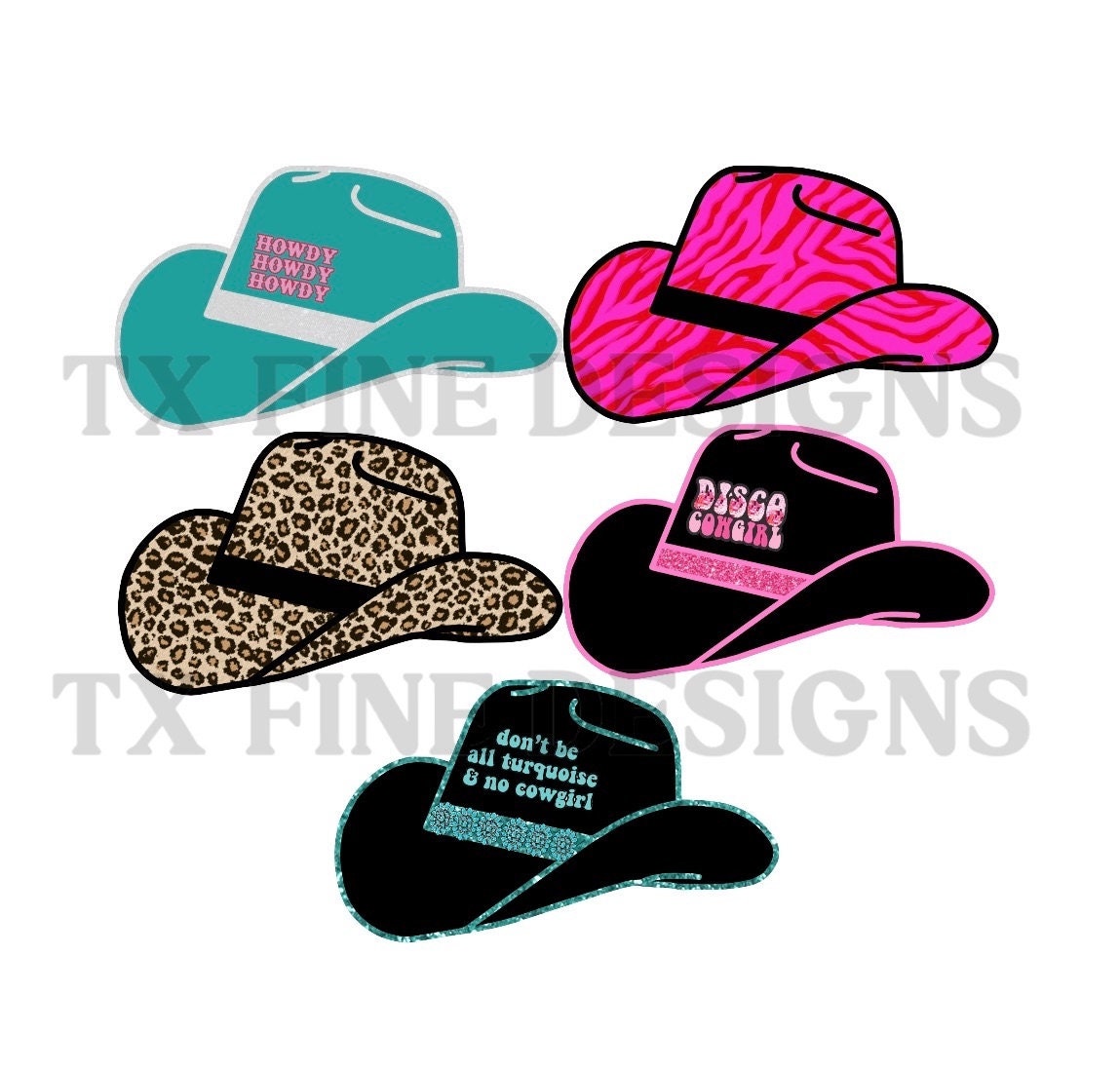 Cowboy Hat Digital Download, Western Digital Cardstock, Digital File ...