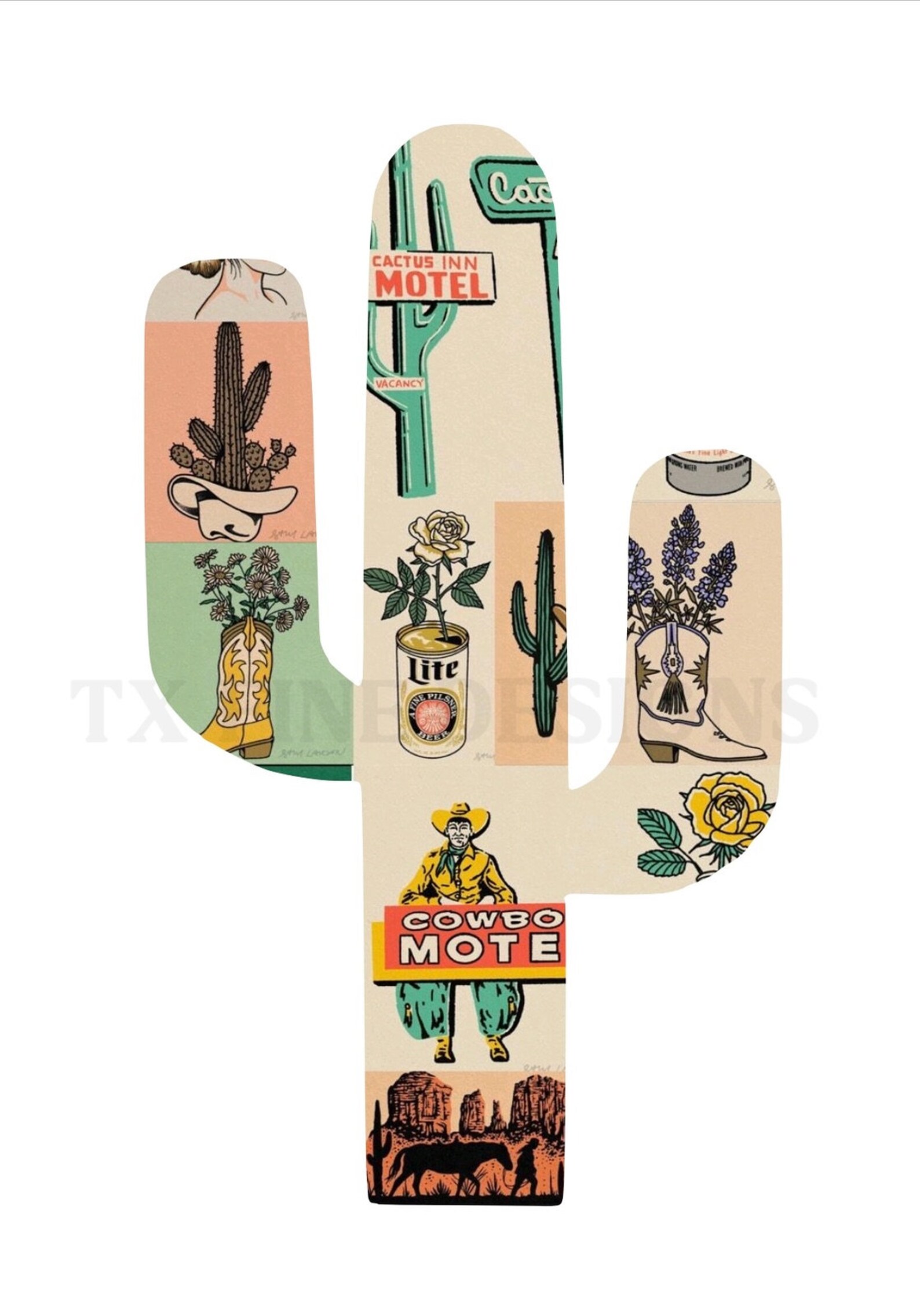 Western Cactus Cardstock Digital Download Digital Cardstock - Etsy