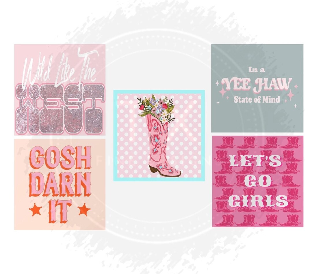 Square Western Cardstock, Western Squares, Digital Download - Etsy